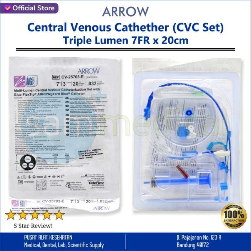 Jual Arrow Central Venous Catheter (Cvc Set) Triple Lumen 7Fr X 20Cm di ...
