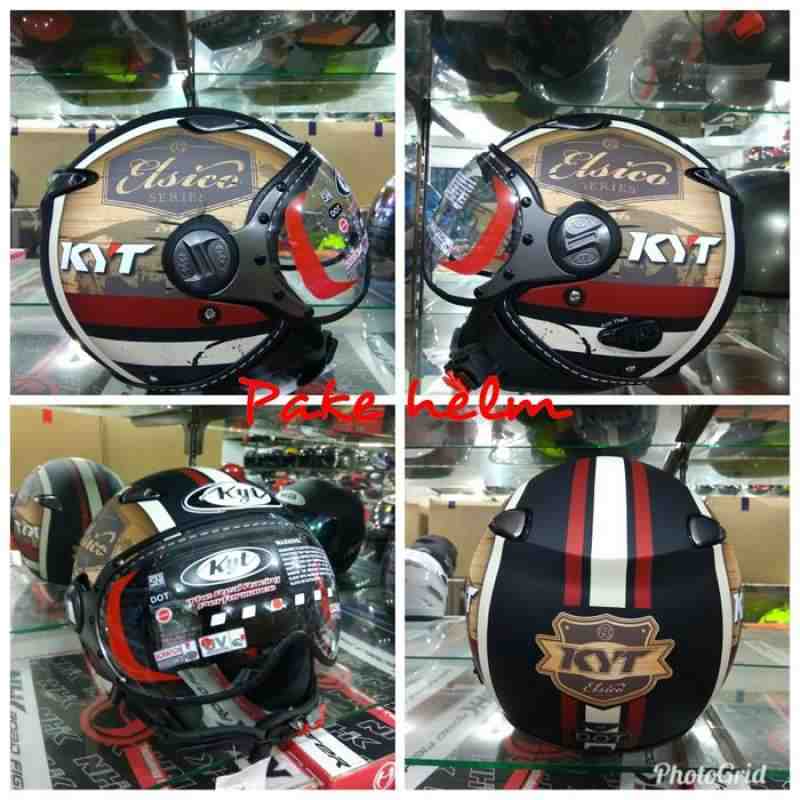 Jual HELM KYT ELSICO #4 CREAM DOFF HELM KYT HALF FACE RETRO ...