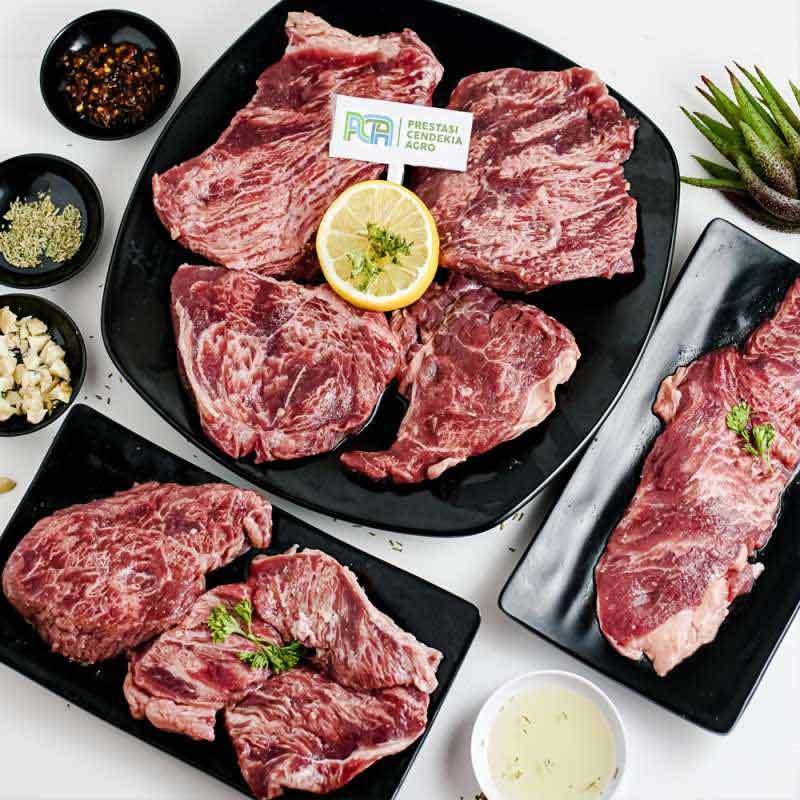 Jual Daging Steak Sapi Meltik Potong Kombinasi [1000 gr] Meltique Beef ...