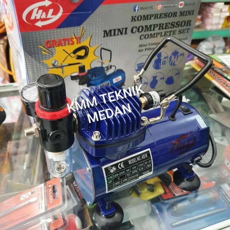 Jual Kompresor Mini / Compressor Complete Set With Air Brush H&l As18 ...