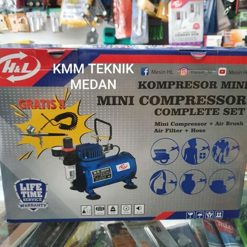 Jual Kompresor Mini / Compressor Complete Set With Air Brush H&l As18 ...