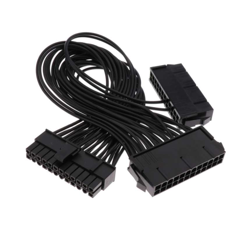 Promo ATX 30cm 24 Pin Dual PSU Power Supply Extension Cable Mining ...