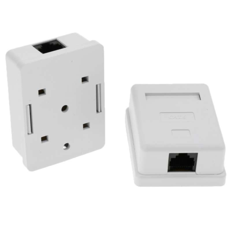 Jual 2Pcs 1-Port Cat6 Wall Surface Mount Compact Box RJ45 Network ...