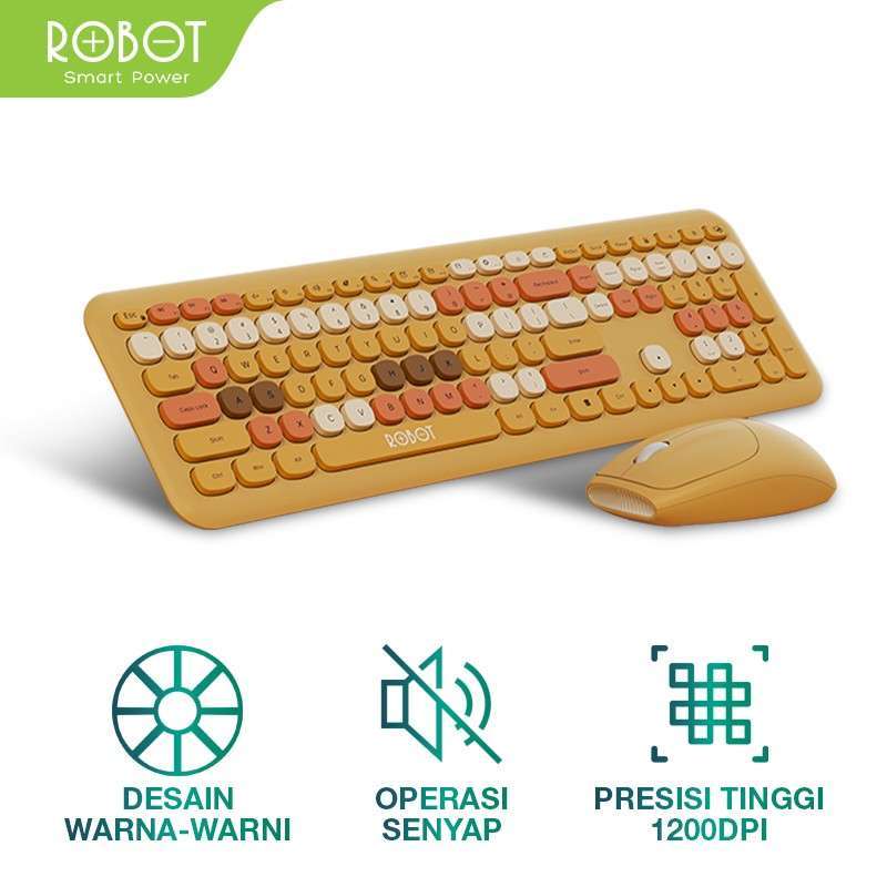 Jual ROBOT Premium Set Wireless Mouse & Keyboard Combo KM3300 Silent ...