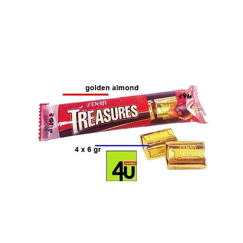 Promo Delfi Treasures Golden Almond Chocolate Blocks [1 bks isi 4x6 gr ...