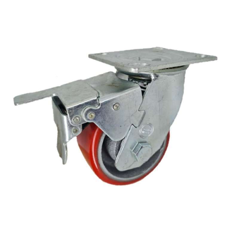 Promo Roda Pu Flat Besi Cor Heavy Duty Caster Taiwan 4 Rem Diskon 23% ...