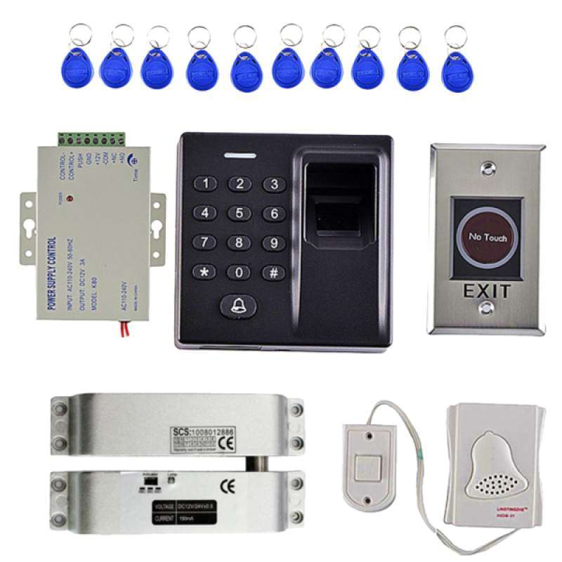 Promo Standalone 500 Users Fingerprint 10Pcs ID Card Reader Door Access ...