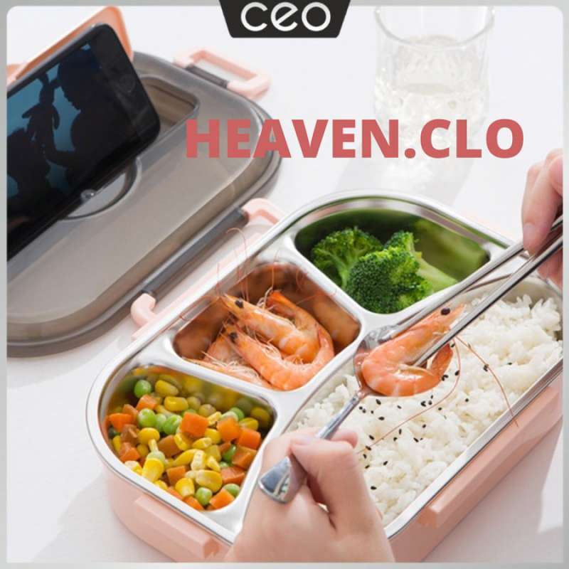 Promo kotak makan set sen dan sum healthy bento lunch box 4 sekat ...