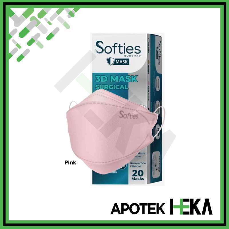 Jual Softies Surgical Mask 3d Putih Box Isi 20 - Masker Kf 94 4 Ply Di ...
