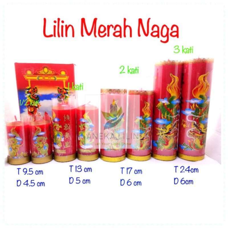 Promo Lilin Merah Naga 3 Kati Lilin Ibadah Sembahyang - Multicolour Diskon 23% di Seller Igida ...