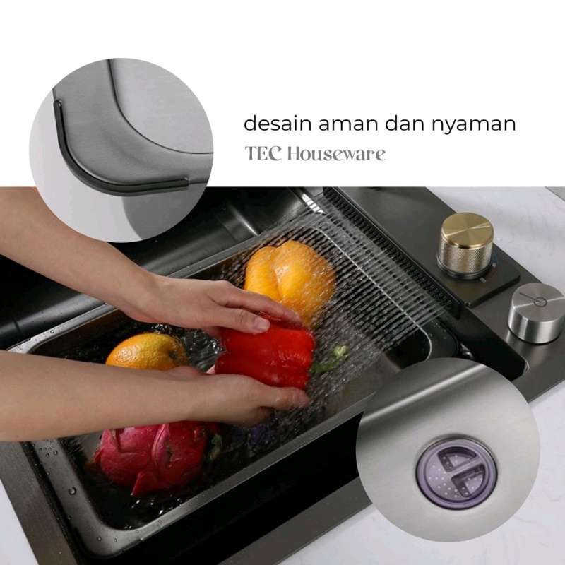 Promo Kitchen Sink Modern 7546 Black Stainless 304 / Bak Cuci Piring ...