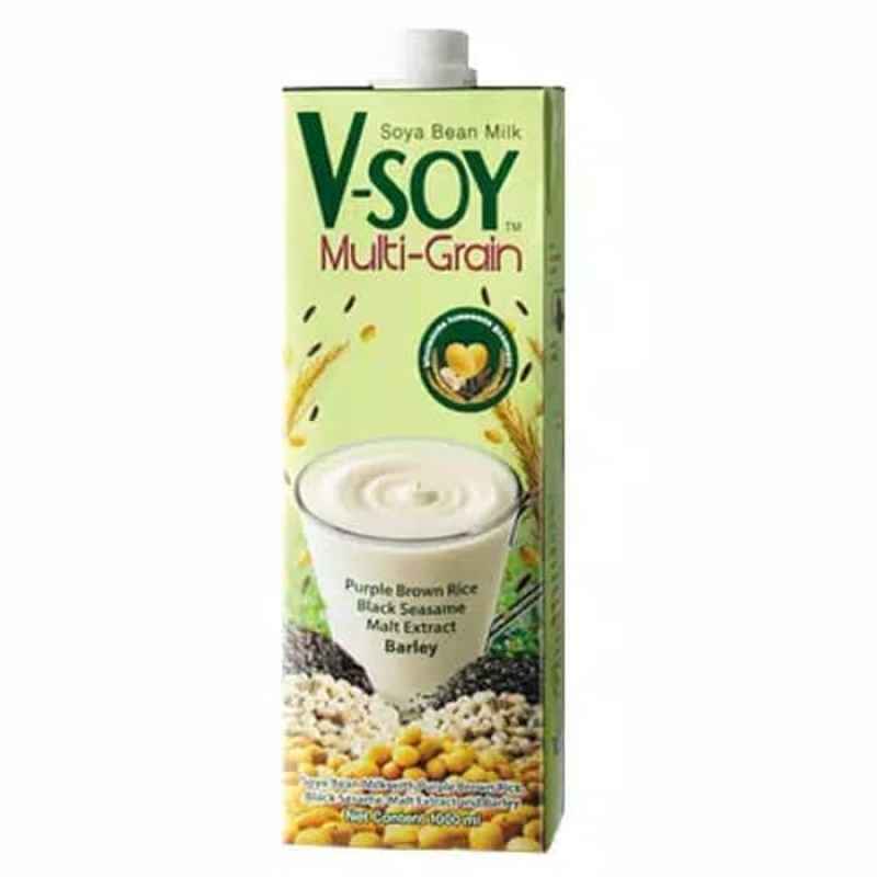 Jual V-Soy Soya Bean MULTI GRAIN 1000ml Vsoy Susu Kedelai di Seller ...