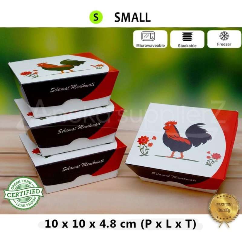 Promo New Lunch Box Paper Motif Ayam | Kemasan Kotak Makanan Kertas ...