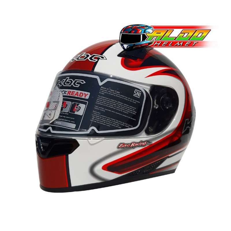 Promo Helm Kbc V Zero Black White Red Fullface Single Visor / Helm Kbc ...