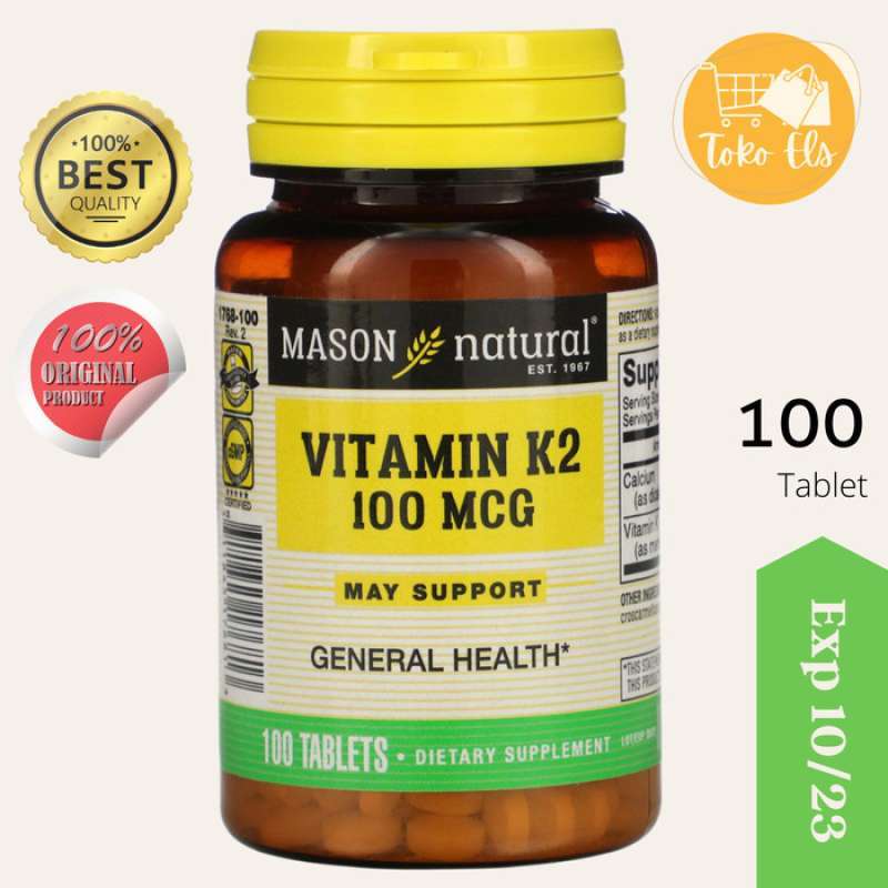 Jual Mason Natural Vitamin D3 K2 100mcg 100 Tablet | Vitamin D3 K2 Di ...