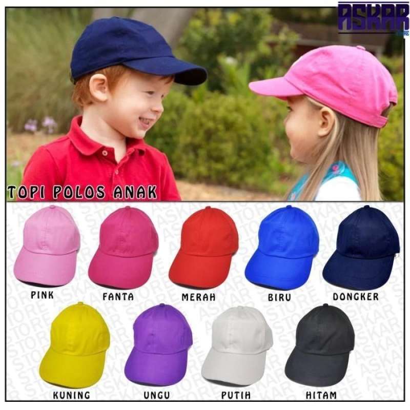 Jual Topi Polos Baseball Anak Anak / Topi Polos Anak TK / Baseball Anak ...