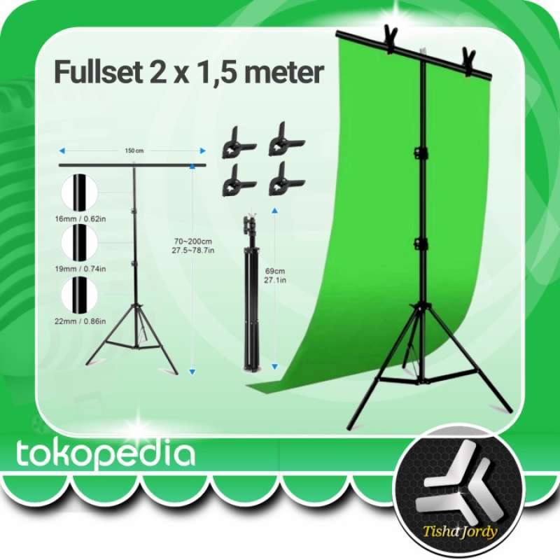 Jual PAKET GREEN SCREEN CHROMA KEY GREENSCREEN BACKGROUND STUDIO ...