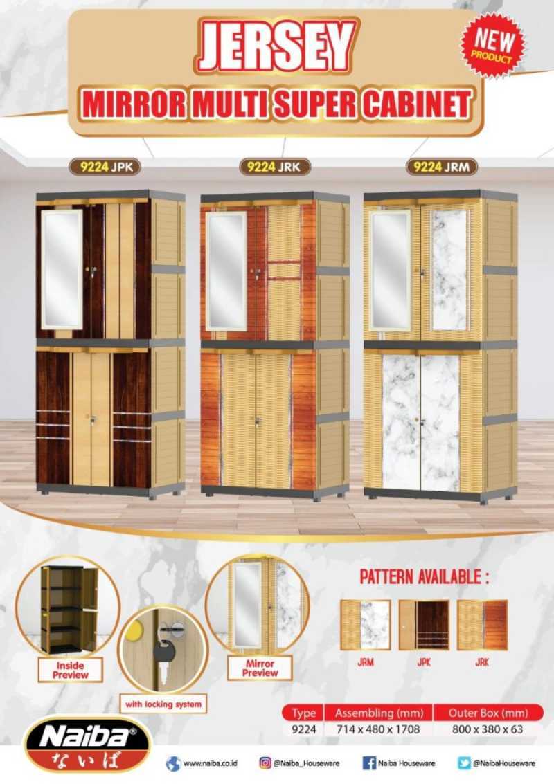 Promo Lemari Pakaian Plastik Susun 4 Naiba 9224 Cermin Khusus Bogor ...