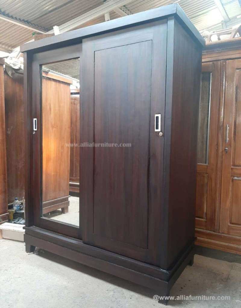 Promo Lemari Pakaian 2 Pintu Sliding Minimalis Kayu Jati Model M5 Diskon 23% di Seller Bumi ...