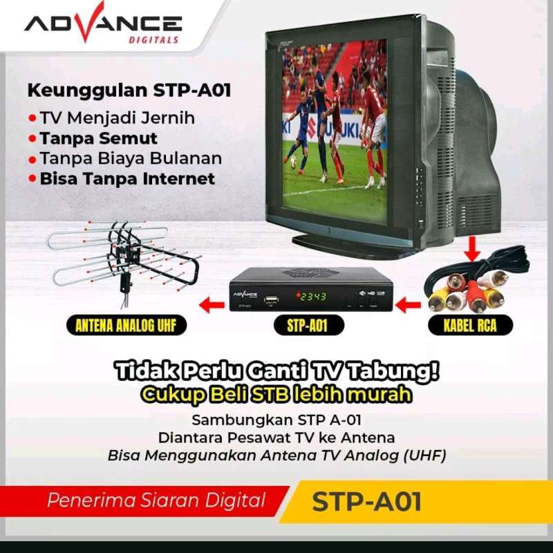 Jual STB ADVANCE SET TOP BOX DVB T2 STP A01 di Seller GBU+ - Mulyorejo, Kota Surabaya | Blibli