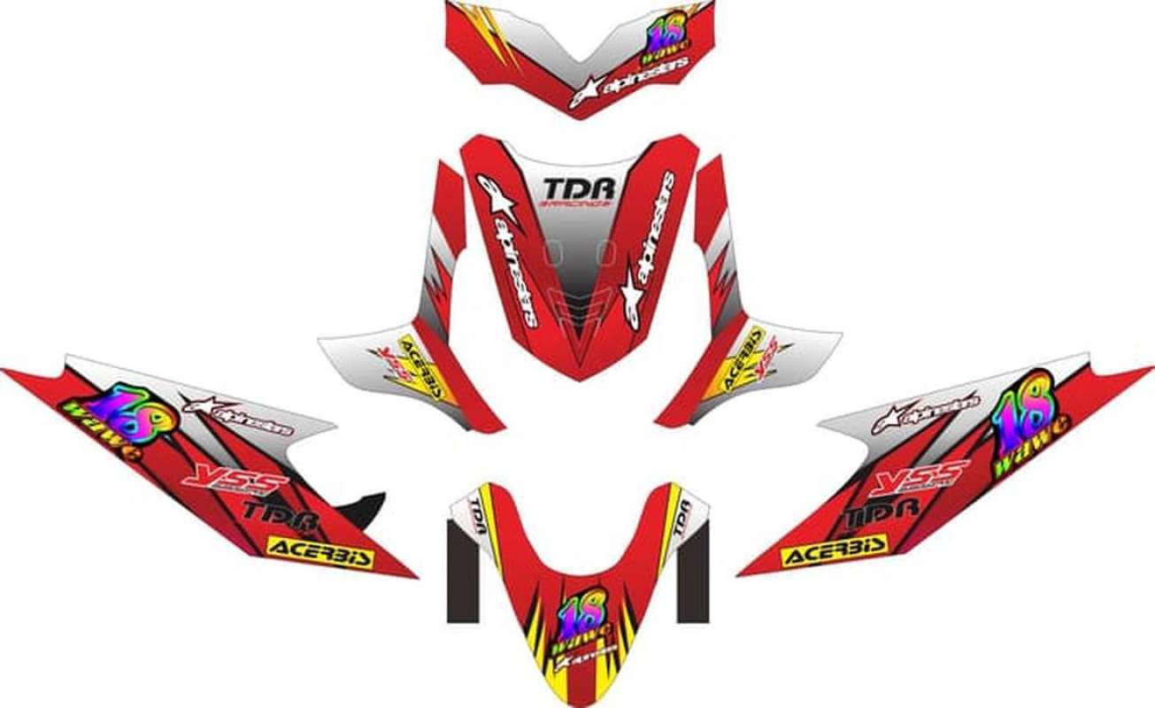 Jual Master Decal Modif Sticker Motor for Honda Beat Grafiti V3 - Red ...