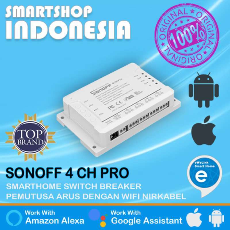 Jual Sonoff 4CH PRO - 4 Channel smart switch WiFi - RF 433Mhz Switch di ...