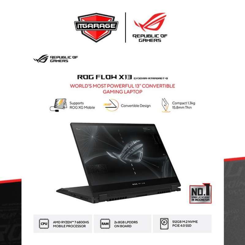 Jual Asus Rog Flow X13 GV301RA-R7RADA6T-O|R7-6800HS/16G/512G di Seller ...