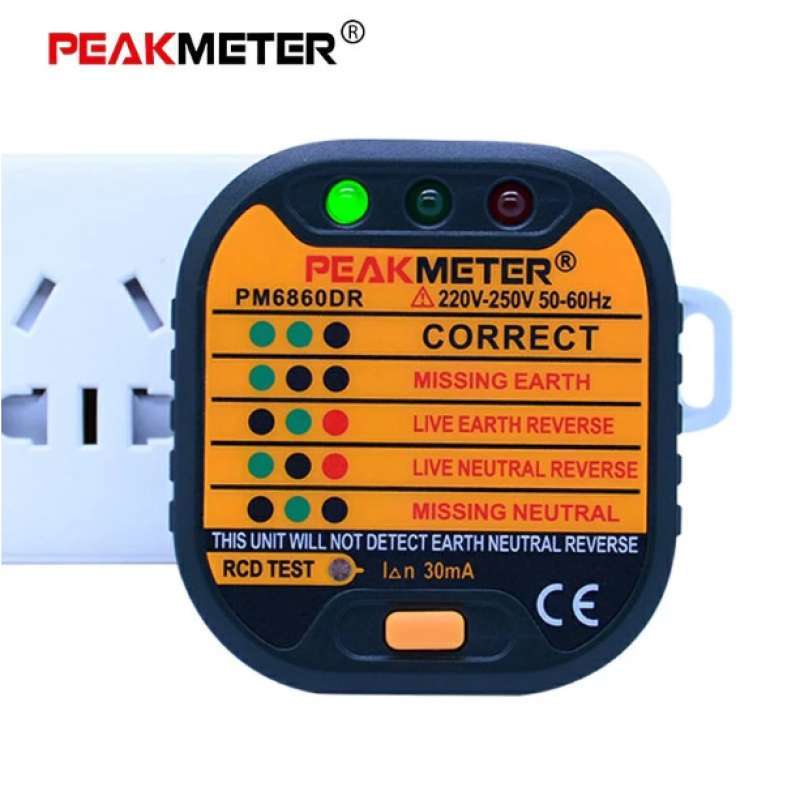 Jual Peakmeter Pm6860 Series Socket Tester 110v/220v With Gfci Rcd Test ...