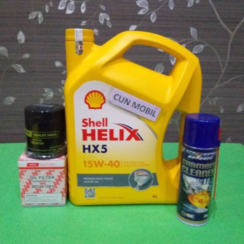 Promo Paket oli mesin Shell HX5 15W-40 Mitsubishi Kuda bensin Grandia ...