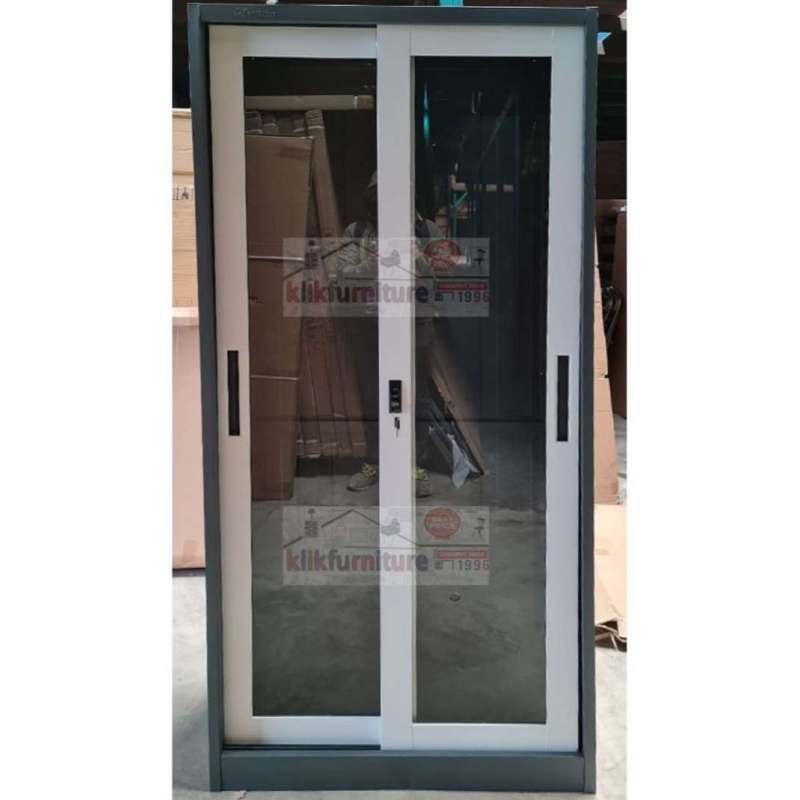 Promo Filing Cabinet Besi Lemari Arsip Kantor 2 Pintu Sliding Kaca Ak ...