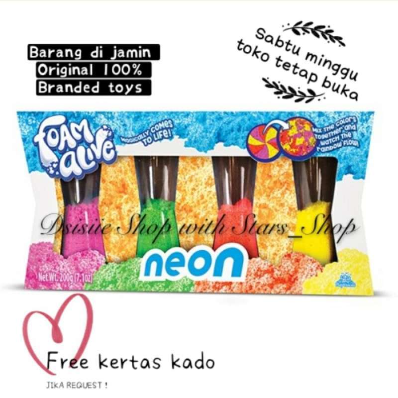 Jual Foam Alive Neon 4 Pack Original / Mainan Pasir pasiran anak di Seller Alice Store - Sunter ...