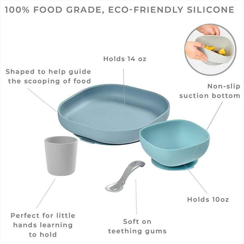 Jual BEABA Silicone Meal Set 4 pcs 126972 Jungle Alat Makan Anak di ...