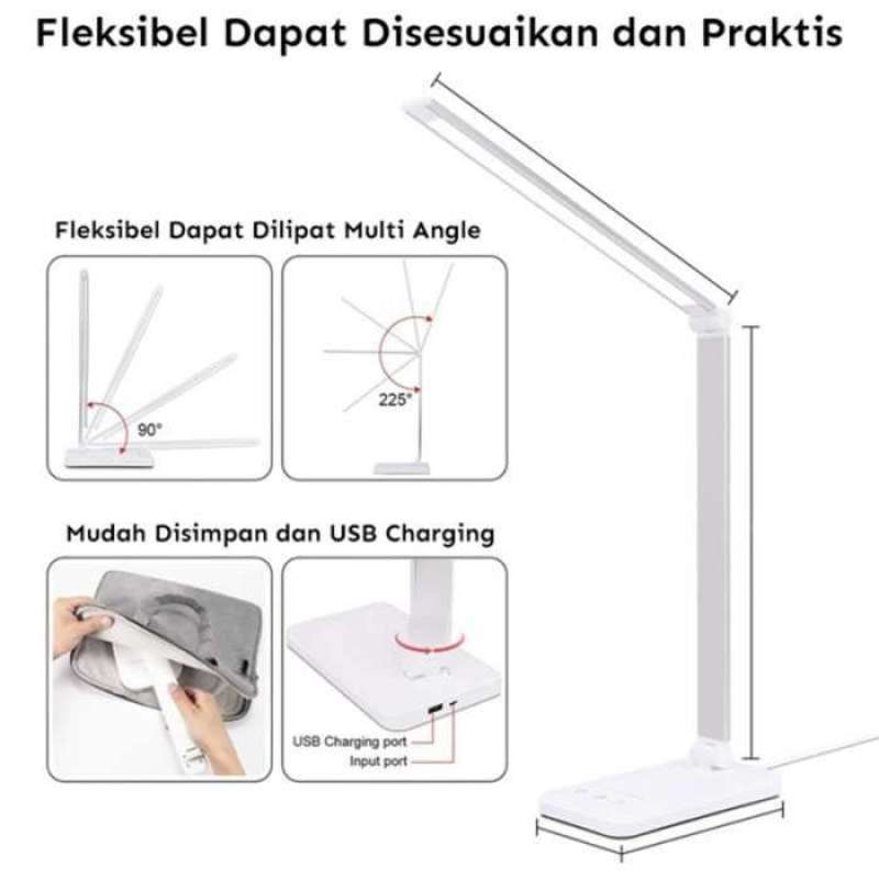 Jual Lampu Belajar Meja Led Emergency Baca Kerja Touch Screen Portable ...