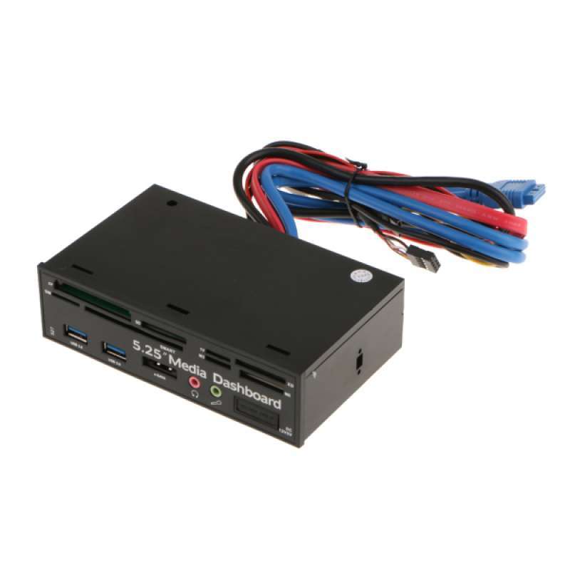 Promo 2Port USB3.0 eSATA/SIM/ M2/TF/SD/MMC/MS/CF Multi PC Front Panel ...
