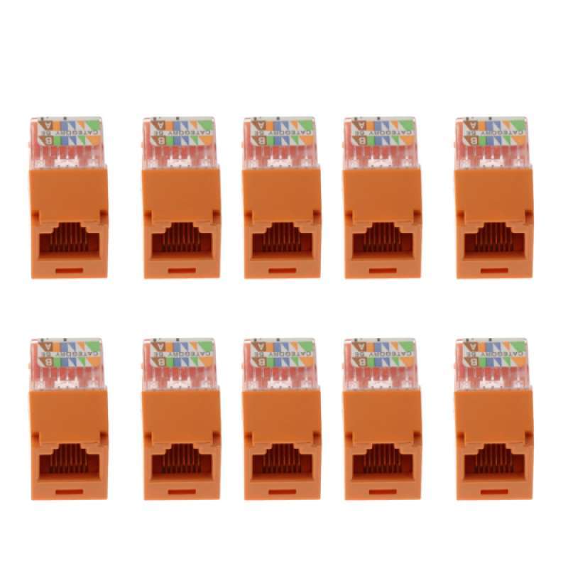 Promo 10x RJ45 Cat5e Keystone Jack Ethernet Punch Down Cat6 Network Module Adapter Diskon 28% di ...