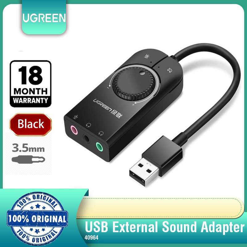Promo UGREEN USB 2.0A External Stereo Sound Adapter (Black) Diskon 50% ...