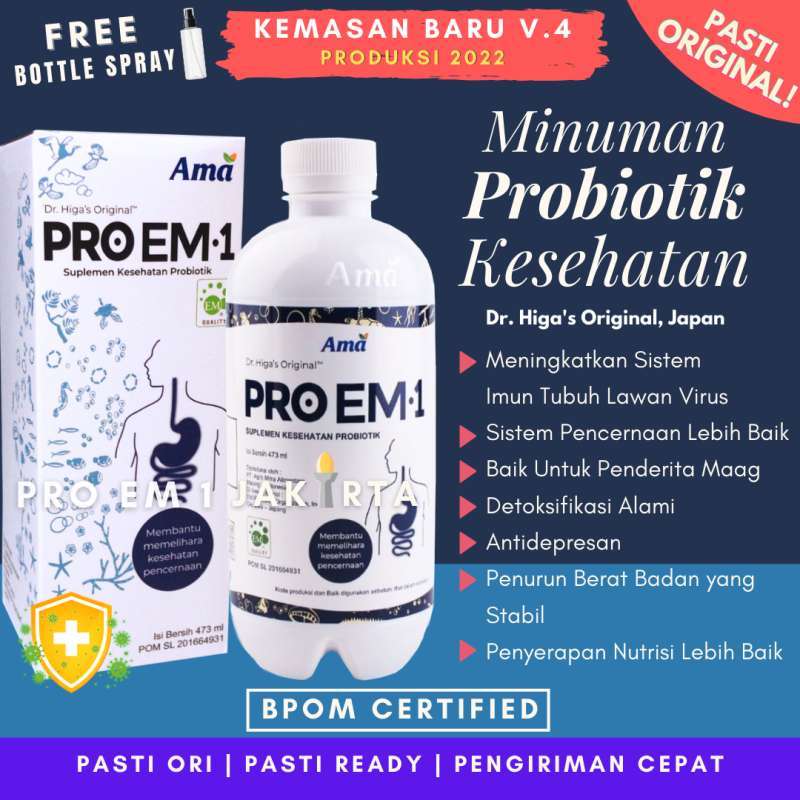 Jual PRO EM 1 Probiotik Kemasan Baru V.2 (BPOM Certified) di Seller PRO ...