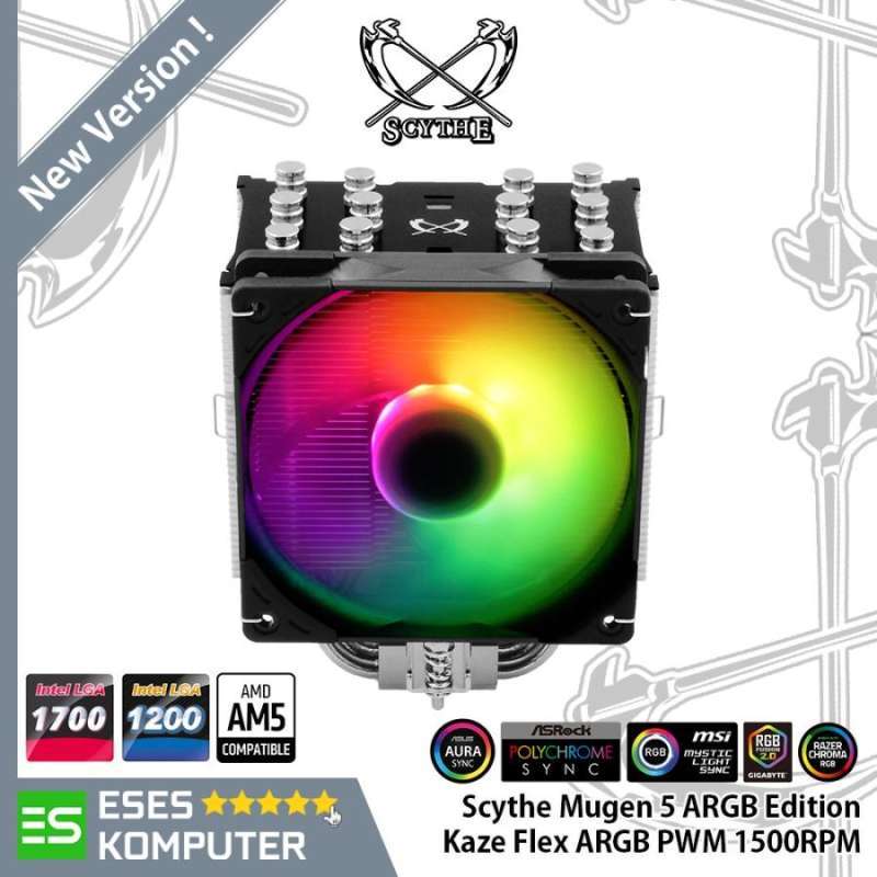 Jual Hsf Scythe Mugen 5 Argb Edition Black Top Cpu Air Cooler - Intel ...