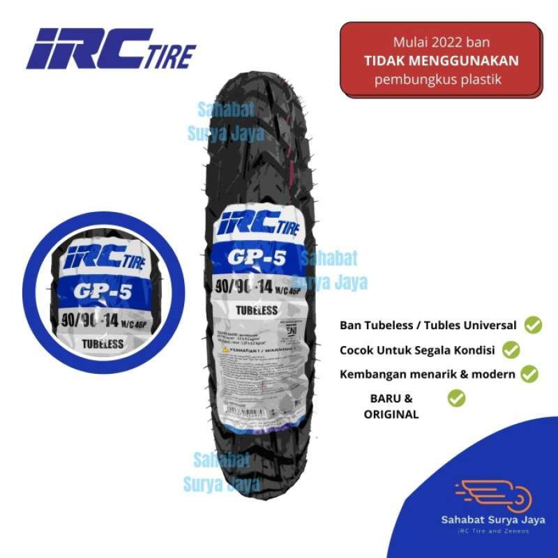 Promo Ban Motor Irc 90/90-14 Gp5 Tubeless Diskon 23% di Seller Fortize ...