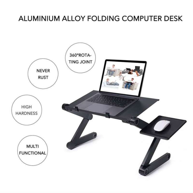 Jual Meja Laptop Alumunium Portable Kipas Besar I Robot T6 Dp - Black ...