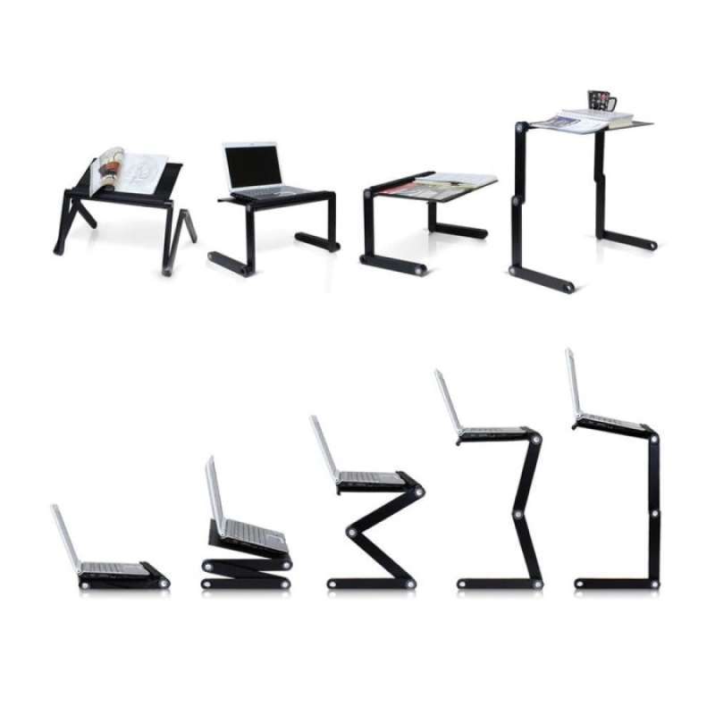 Jual Meja Laptop Alumunium Portable Kipas Besar I Robot T6 Dp - Black ...