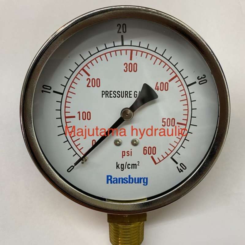 Promo Pressure gauge//manometer 4 inch 40 bar(kg/cm2)black steel ...