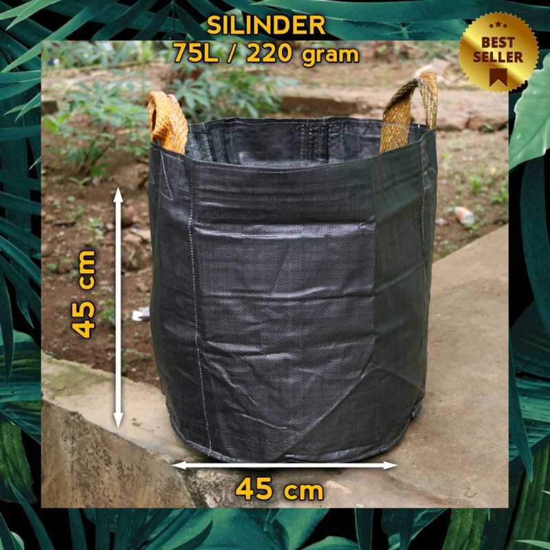 Promo pot tanaman planterbag silinder 75 liter ukuran 45 x 45cm polybag Diskon 7% di Seller ...
