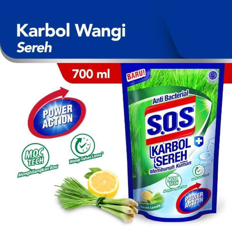 Promo Sos Karbol Wangi Antibacterial - Lemon Sereh [700 Ml / 2 Pcs ...