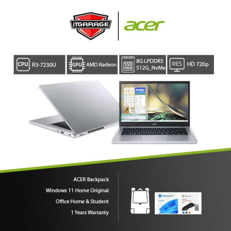 Jual Acer Aspire 3 Slim A314-23M-R24X|R3-7230u/8G/512G di Seller IT ...