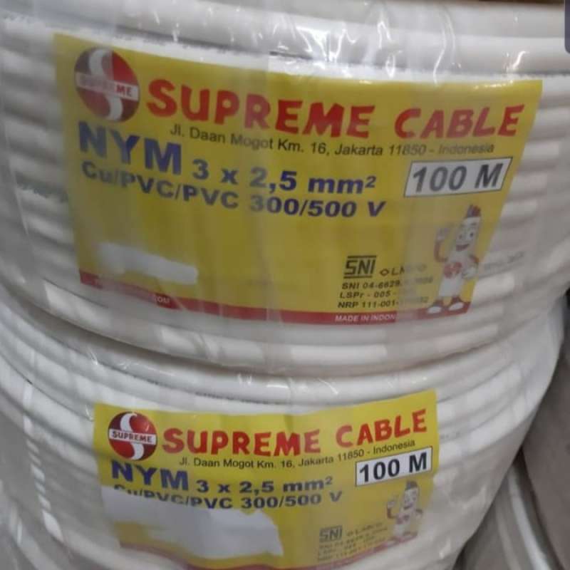 Promo Kabel Nym 3x2,5mm Supreme 100m / Kabel Listrik Putih Isi 3 100 ...