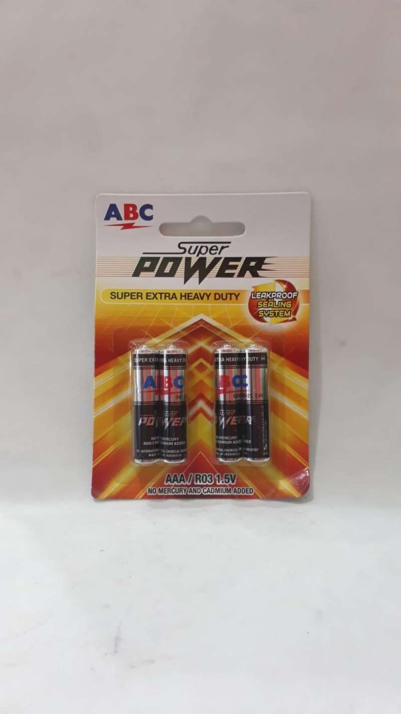 Jual BATERAI ABC A3 1.5V ISI 4 SUPER POWER SUPER EXTRA HEAVY DUTY di ...