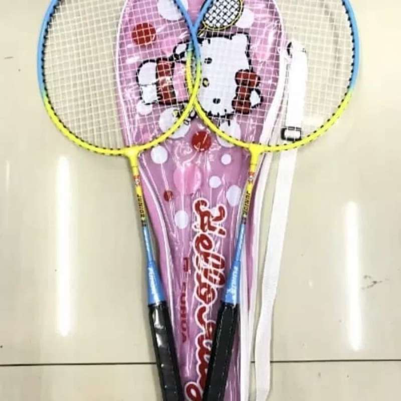 Jual Raket set anak badminton bulu tangkis hello kitty isi 2 di Seller ...