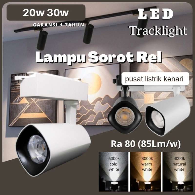 Promo lampu sorot rell track 20 watt 30 watt spotlight rell track 20w 30w - Putih, 20w putih ...