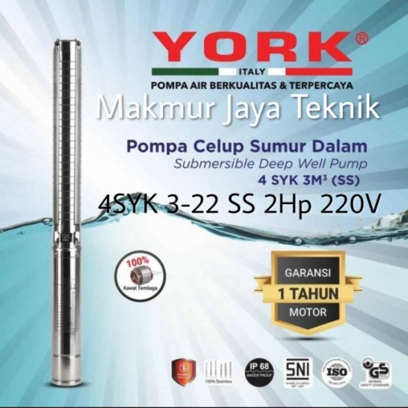Jual Pompa Submersible York 3 Hp 3 Phase Original, Murah & Diskon Maret ...